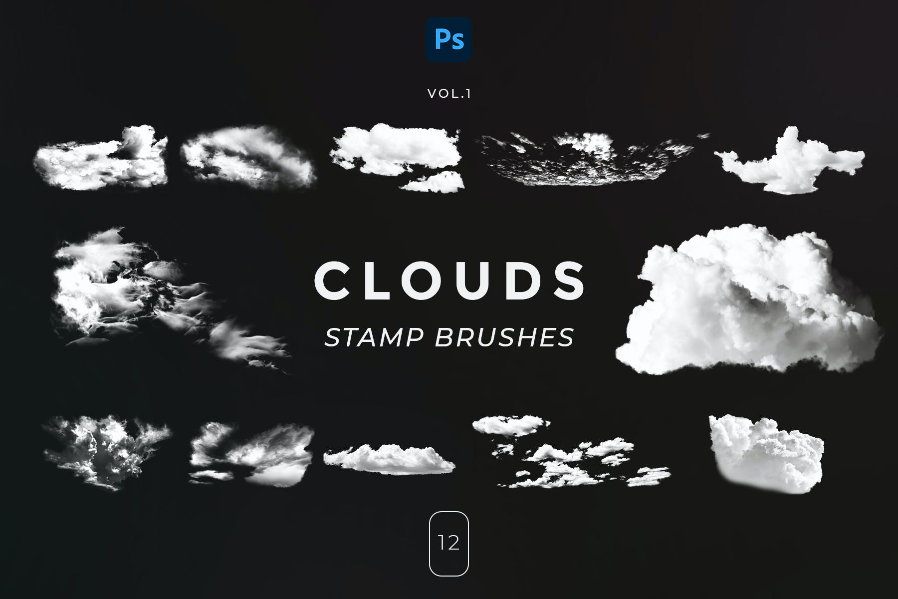 Cloud Stamp Brushes | Design Shack