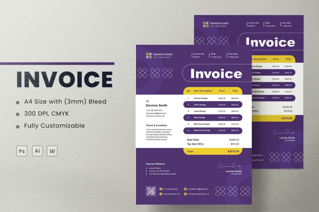 40+ Best Invoice Templates for Word (Free & Pro) 2025 | Design Shack