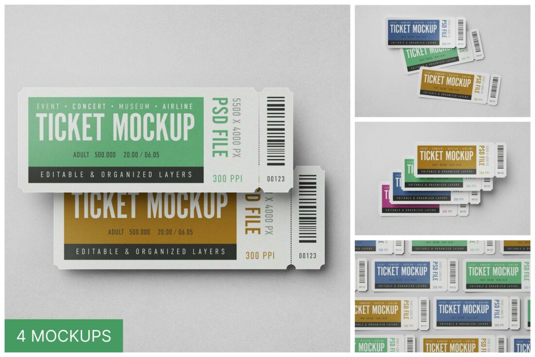 25+ Best Ticket Mockups (Events, Concerts, Plane, & More) | Design Shack