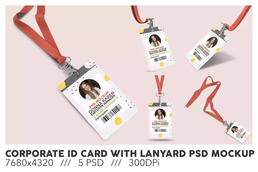 Corporate ID Card With Lanyard Mockup | Design Shack