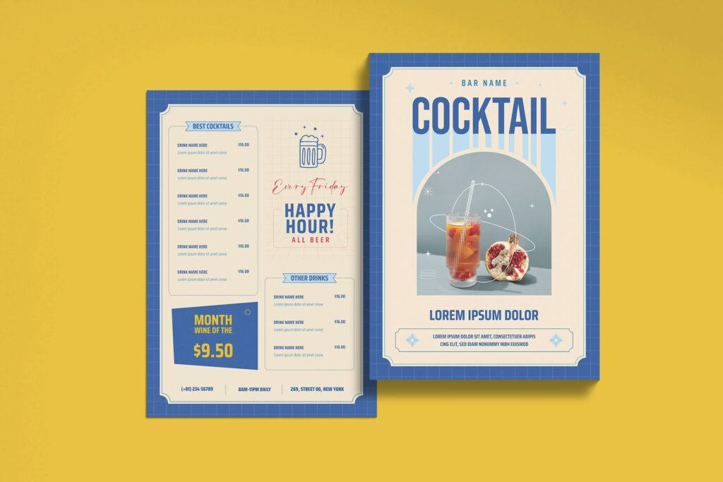 20+ Cocktail Menu Templates With Modern & Classy Design | Design Shack
