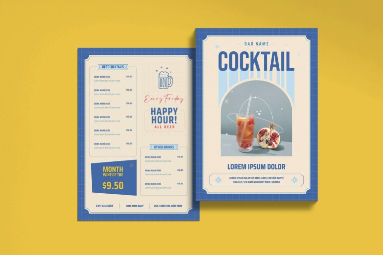 20+ Cocktail Menu Templates With Modern & Classy Design | Design Shack