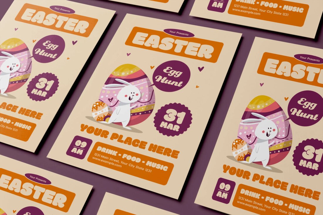 25+ Template Paskah Terbaik: Selebaran Perburuan Telur, Undangan ...