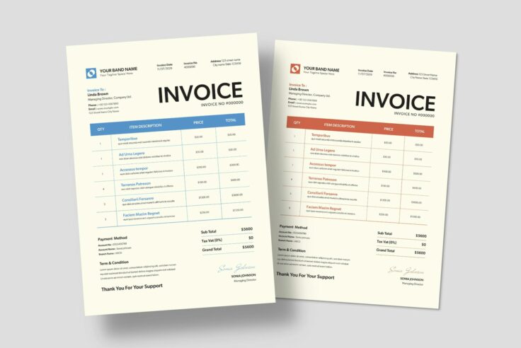 50+ Best Invoice Templates for InDesign & Illustrator (Free + Premium ...