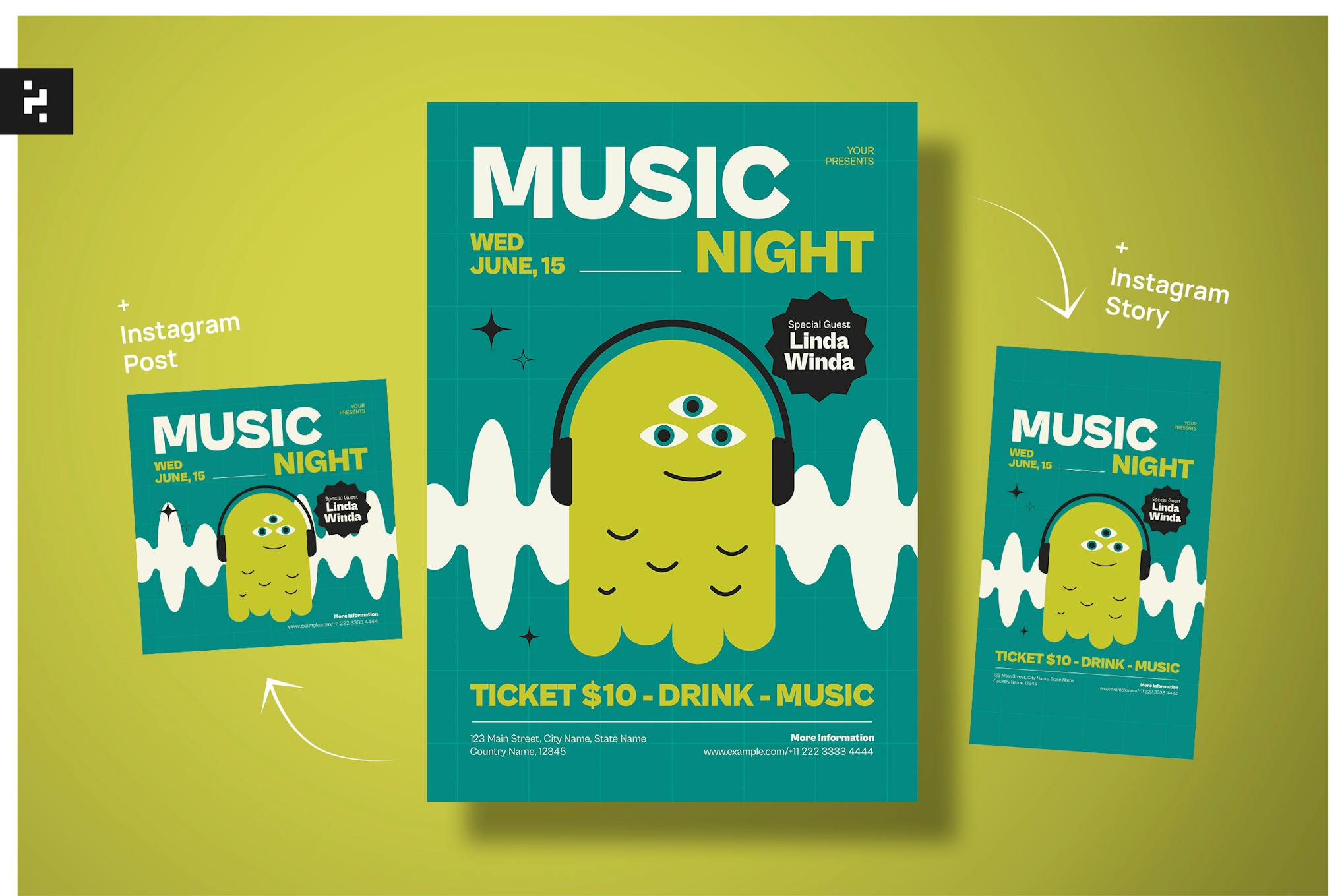 Indie Music Party Flyer Template | Design Shack