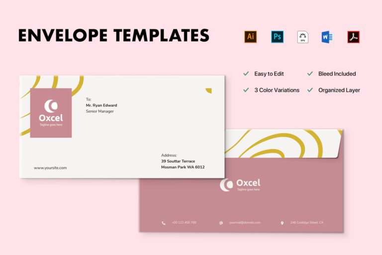 20+ Best Envelope Templates for InDesign, Word + More | Design Shack