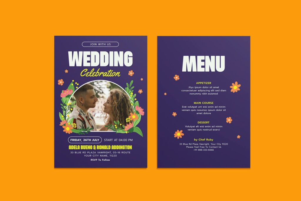 20+ Elegant Wedding Menu Templates & Ideas (For Food & Drink) | Design ...