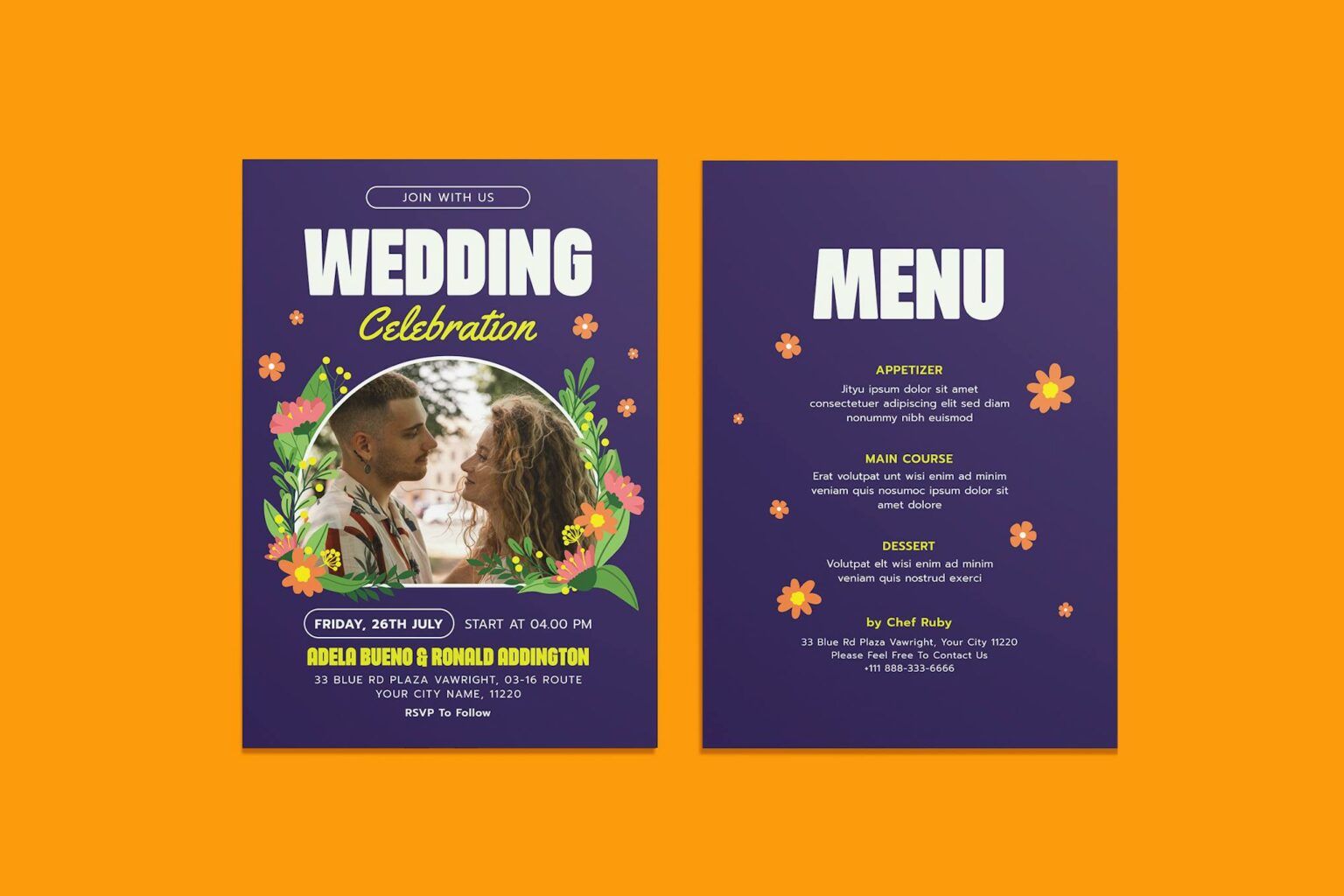 20+ Elegant Wedding Menu Templates & Ideas (For Food & Drink) | Design ...