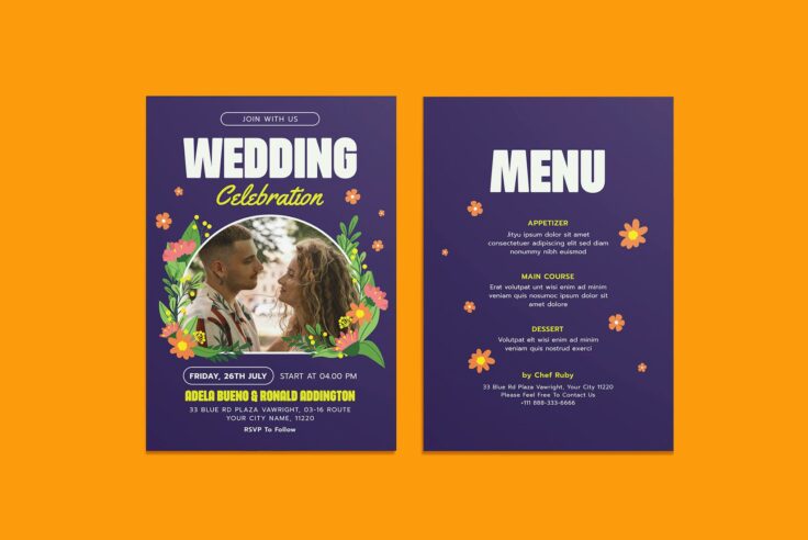 20+ Elegant Wedding Menu Templates & Ideas (For Food & Drink) | Design ...