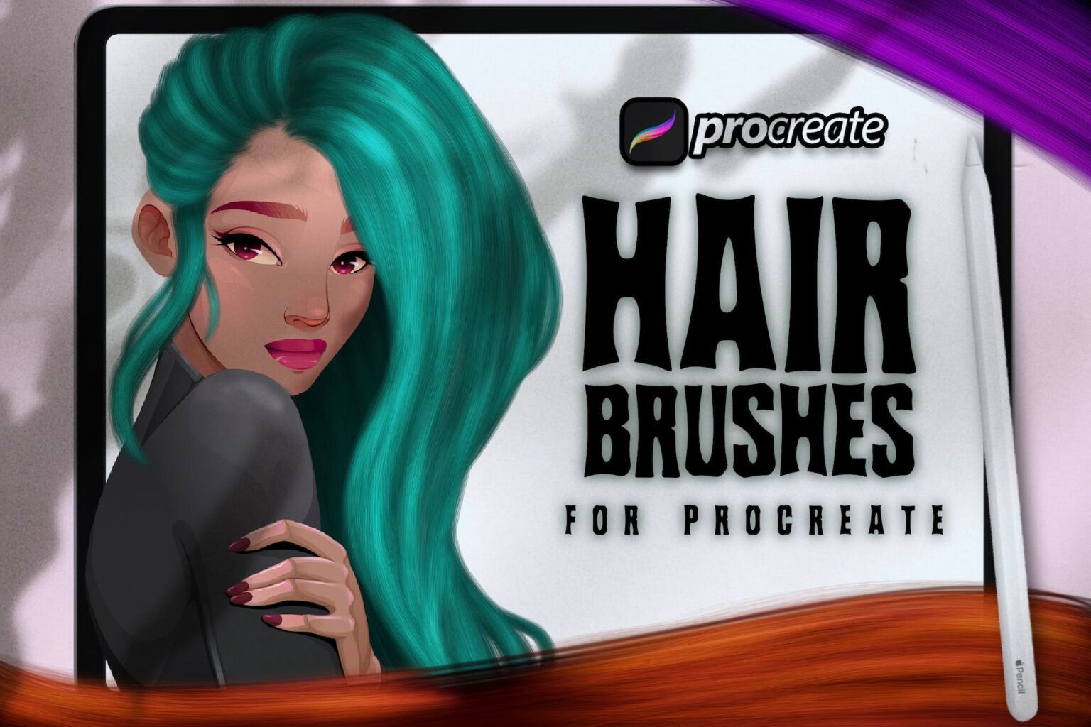 20+ Best Hair Brushes for Photoshop & Procreate | Design Shack
