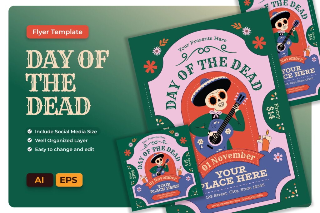 25+ Día De Los Muertos Mockups, Graphics & Resources (Day of the Dead ...