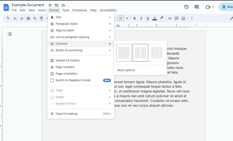 How to Make Columns in Google Docs | Design Shack