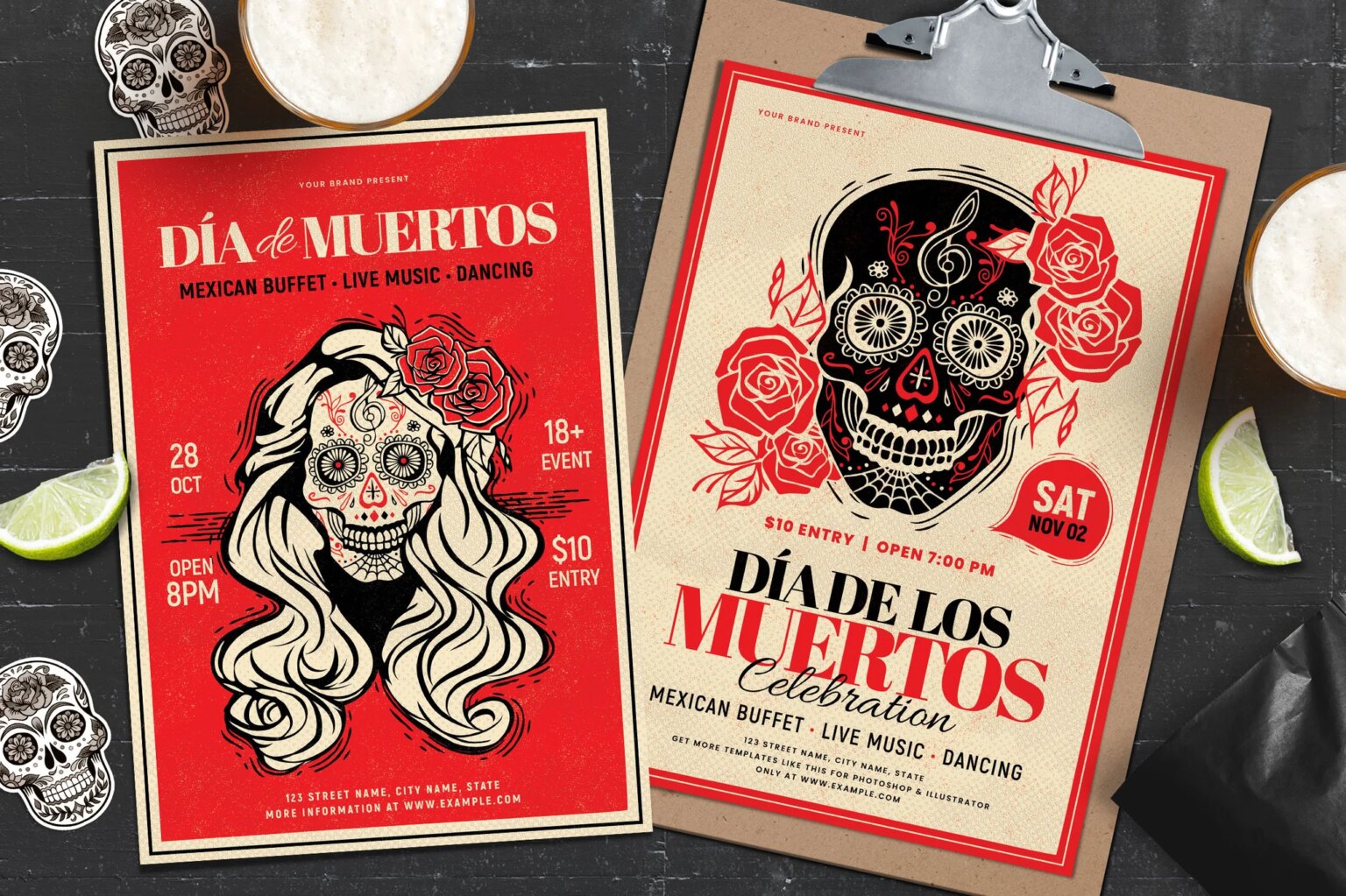 25+ Día De Los Muertos Mockups, Graphics & Resources (Day of the Dead ...