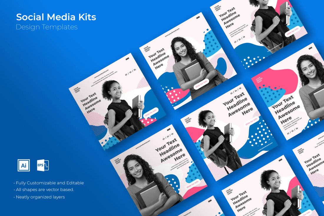 120+ Best Social Media Kit Templates & Graphics 2025 - Blog of Web ...