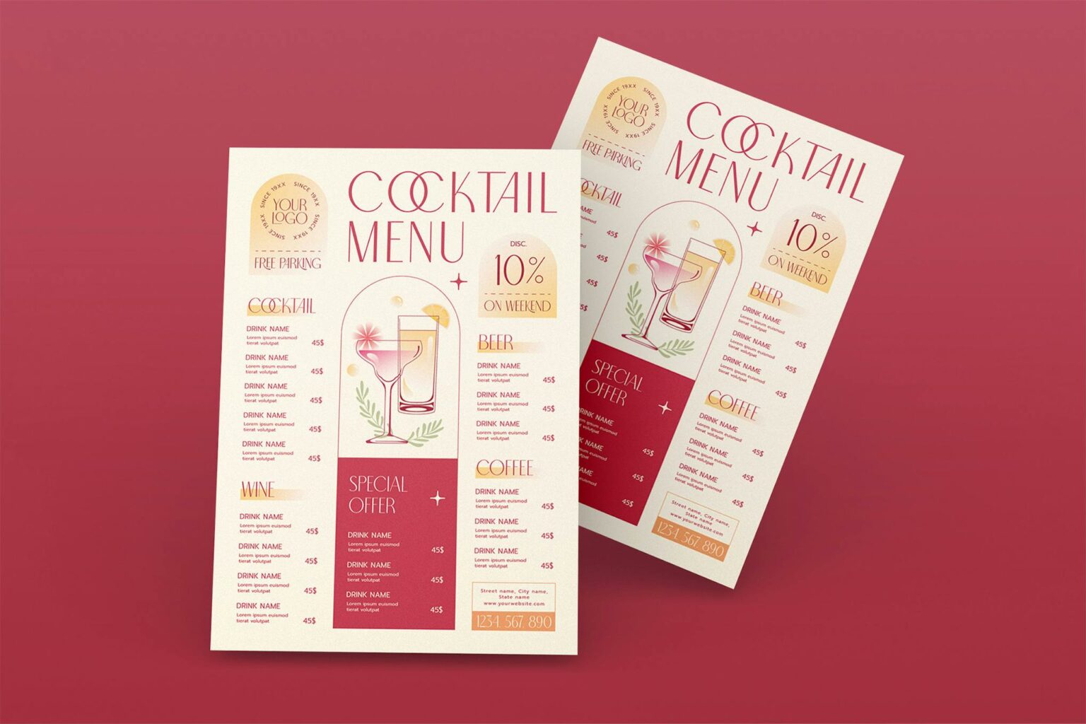 20+ Cocktail Menu Templates With Modern & Classy Design | Design Shack