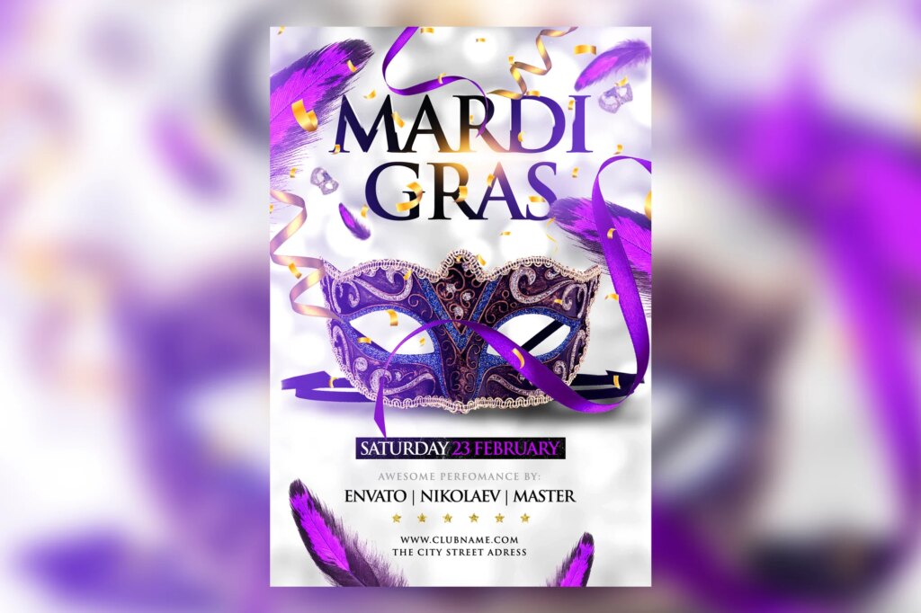 25+ Best Mardi Gras Templates: Masks, Flyers, Invitations & More ...