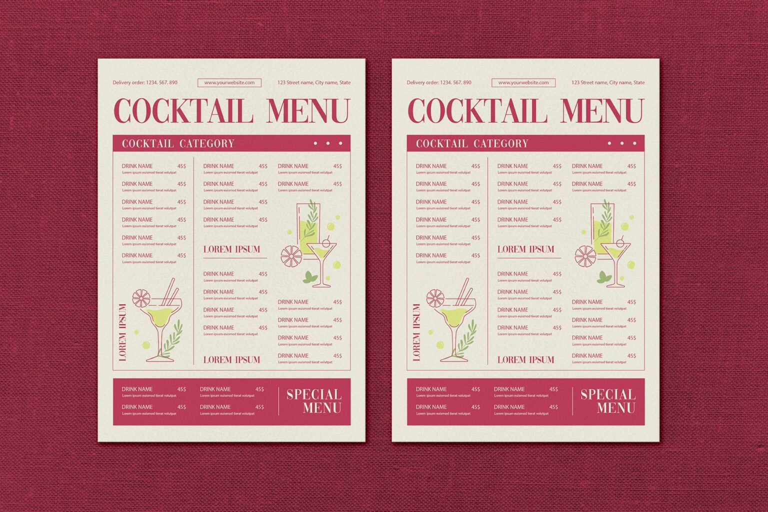 20+ Cocktail Menu Templates With Modern & Classy Design | Design Shack