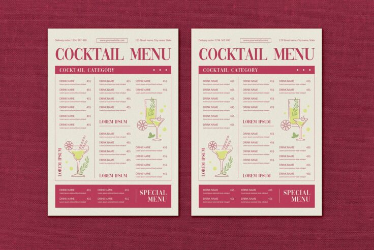 20+ Cocktail Menu Templates With Modern & Classy Design | Design Shack