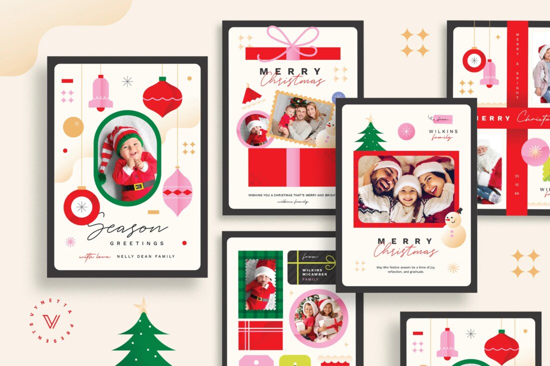 30+ Best Christmas Card Templates for Photoshop | Design Shack