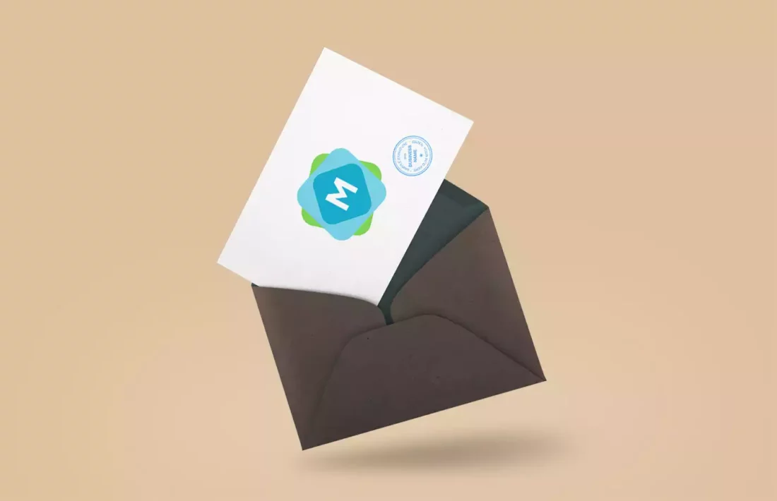 Floating Envelope & Postcard Mockup | Design Shack