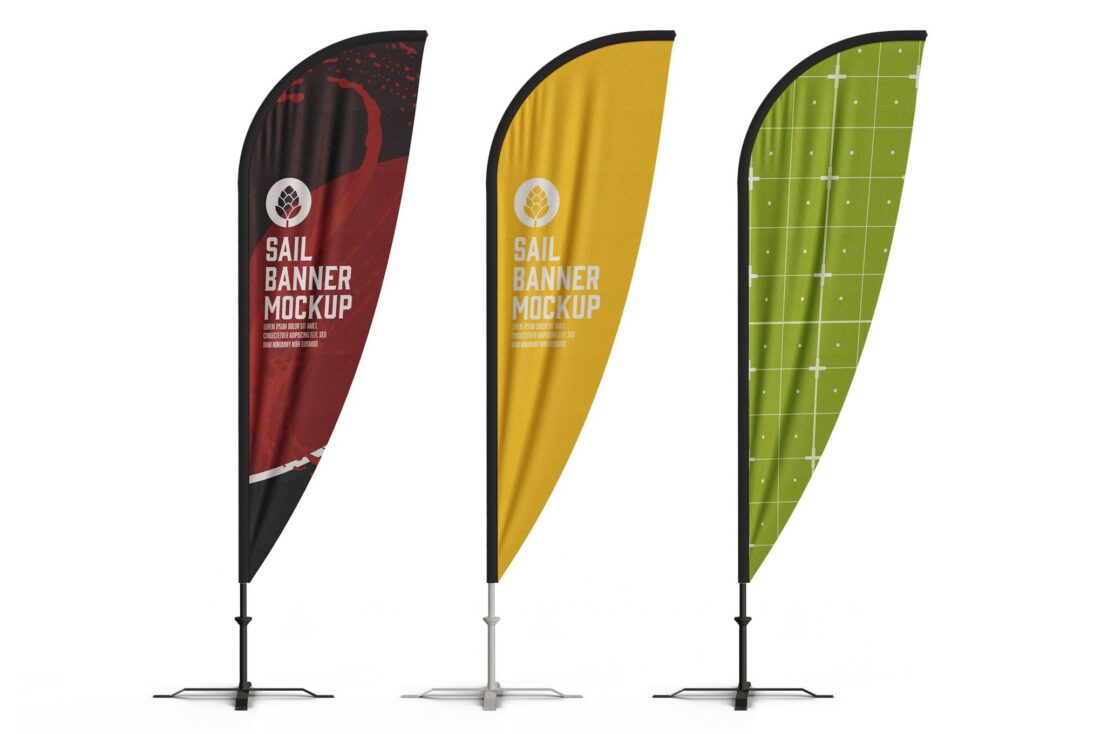 25+ Templat Mockup Bendera, Bendera Taman & Bendera Bulu Terbaik ...