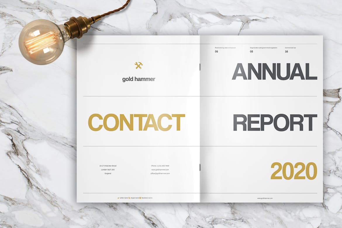 Gold Hammer Annual Report Template | Design Shack