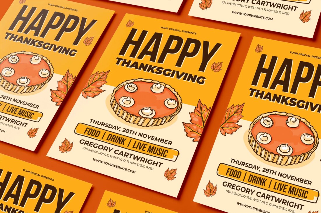 Thanksgiving Design Ideas: Flyers, Posters, Graphics & More