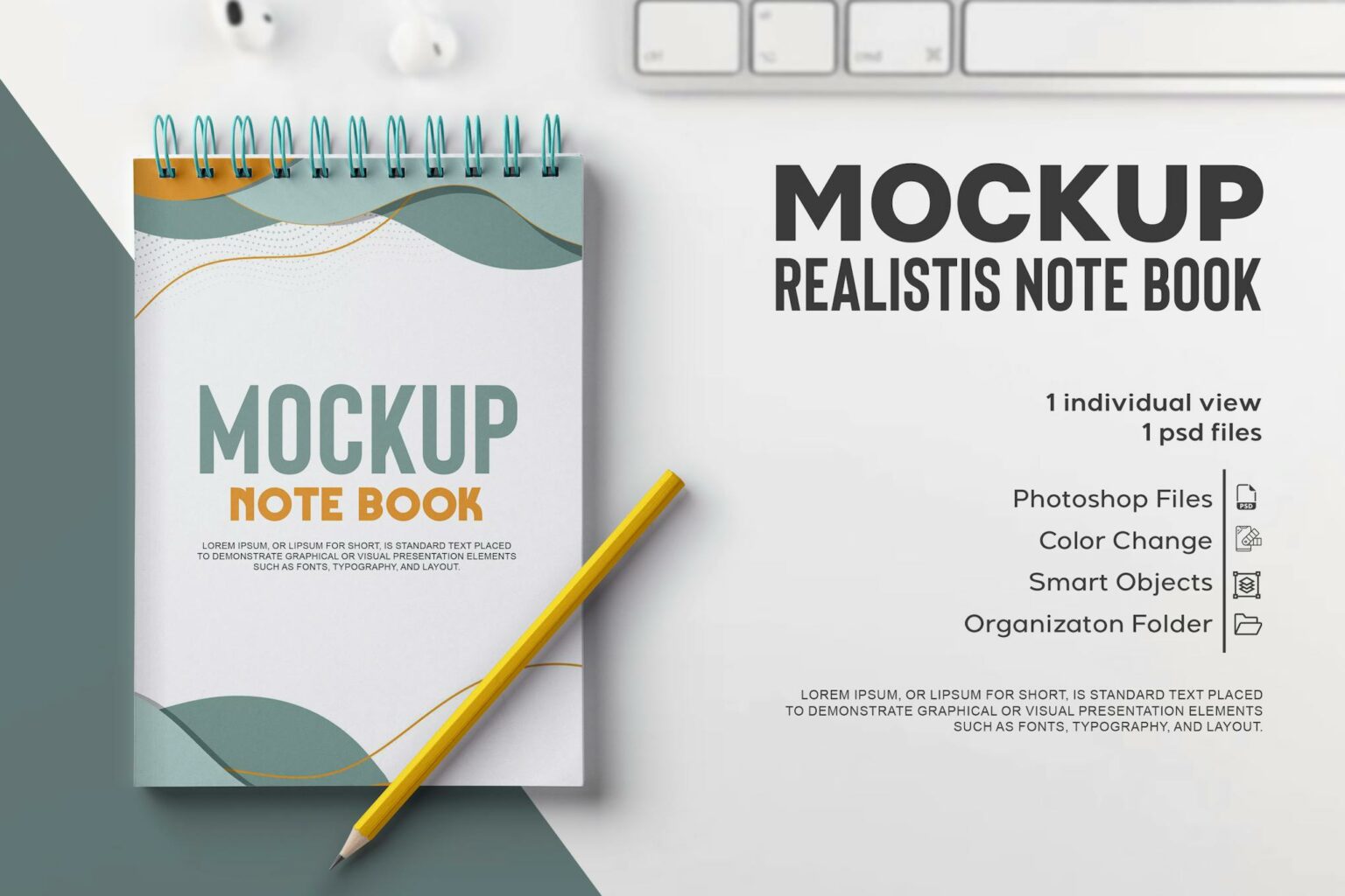 High Resolution Spiral Notebook Mockup | Design Shack