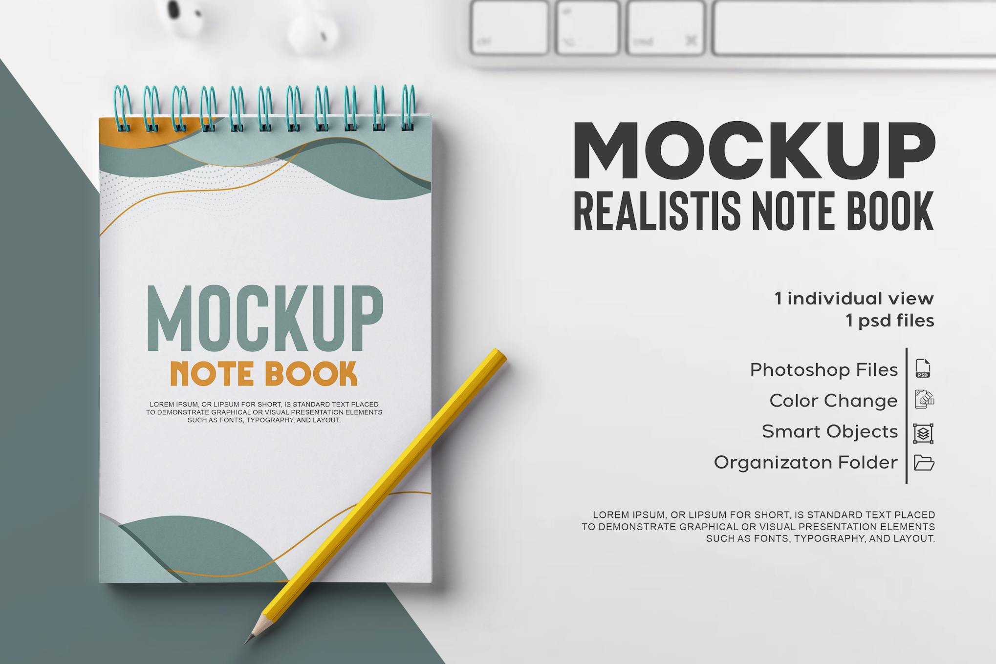 High Resolution Spiral Notebook Mockup | Design Shack