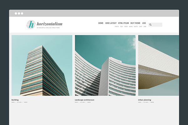Horizontalism Tumblr Theme | Design Shack