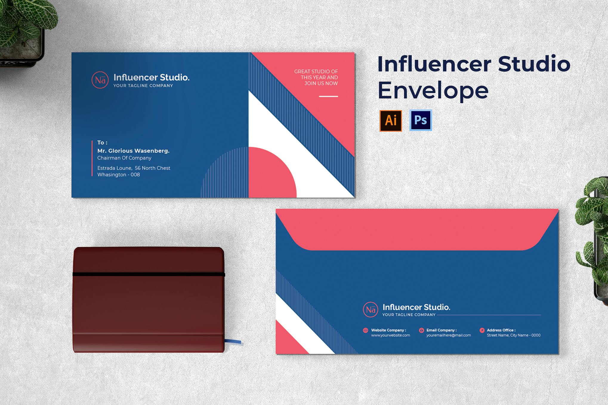 Influencer Studio Envelope Template | Design Shack