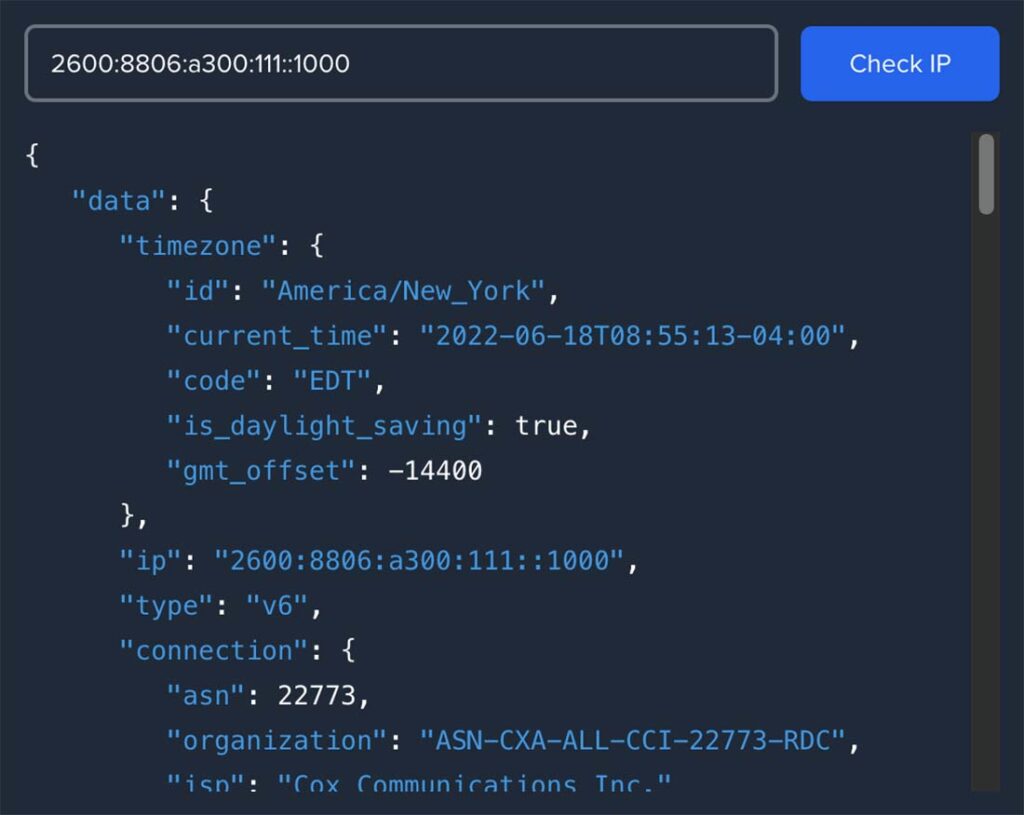 Ipbase: A Geolocation API Packed With Features and Data | Design Shack