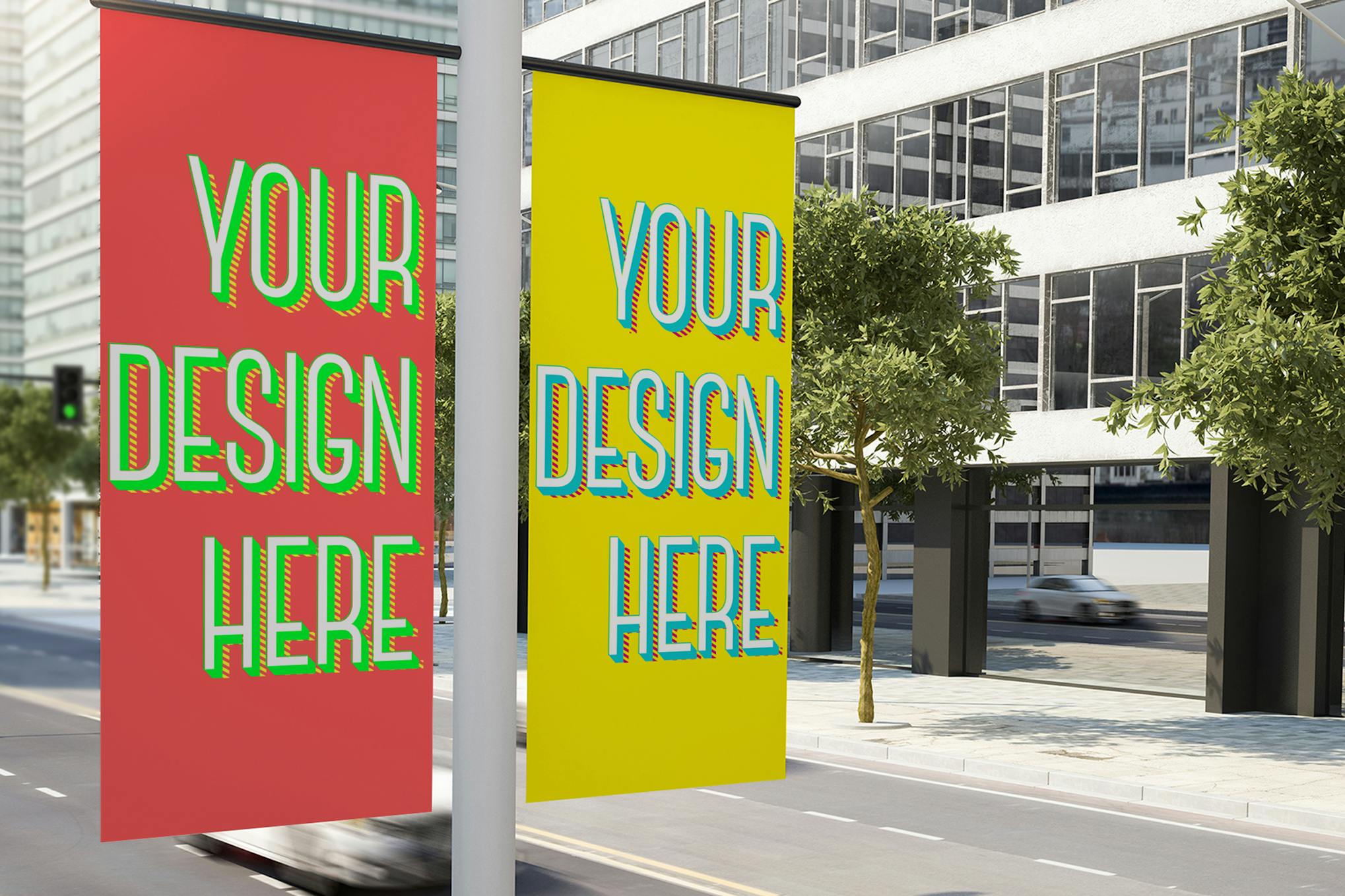 Lamp Post Banner Mockup Template | Design Shack