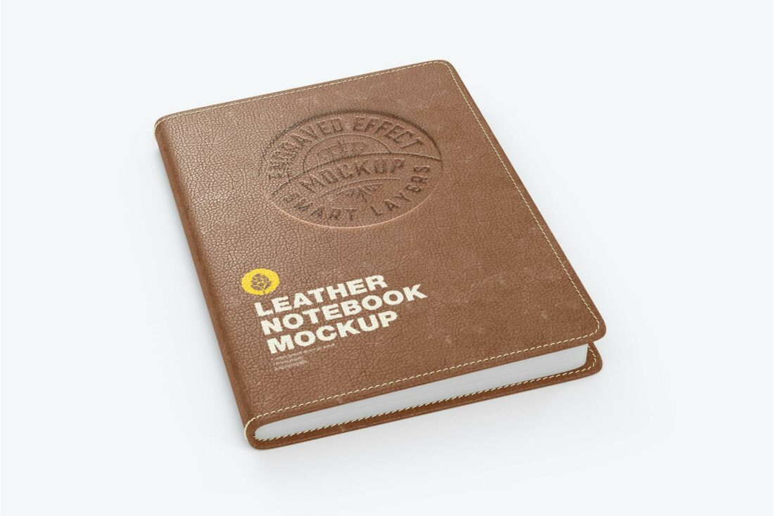 Leather Cover Notebook Mockup | Design Shack