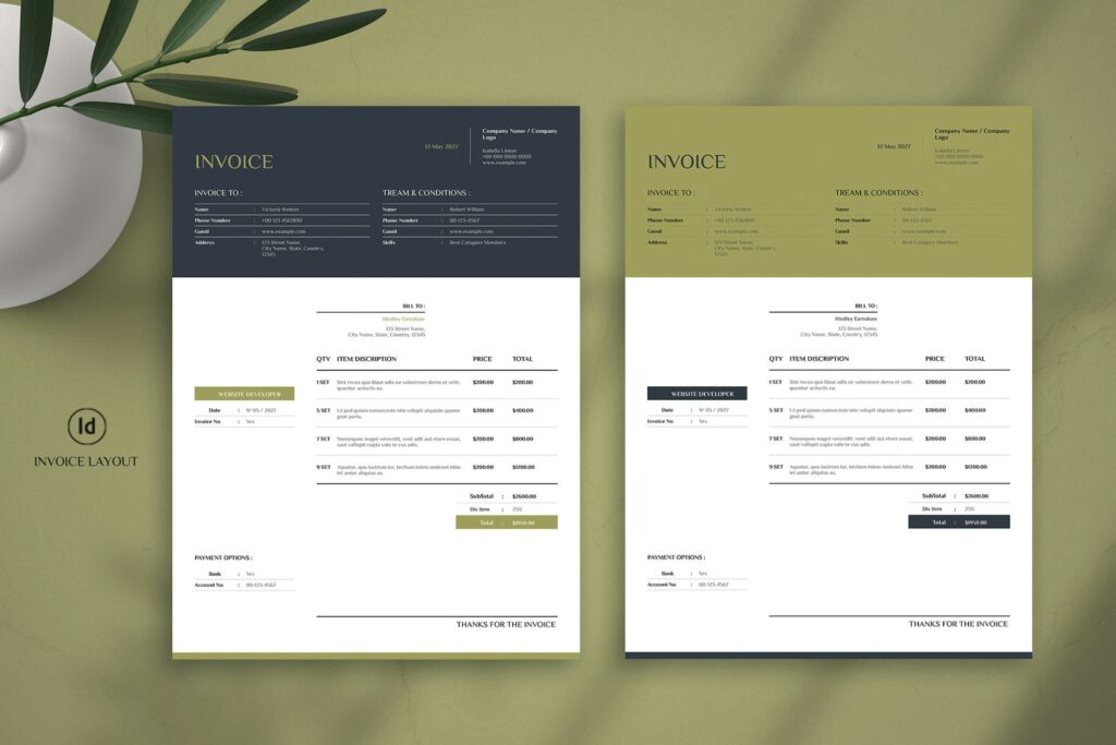50+ Best Invoice Templates for InDesign & Illustrator (Free + Premium ...
