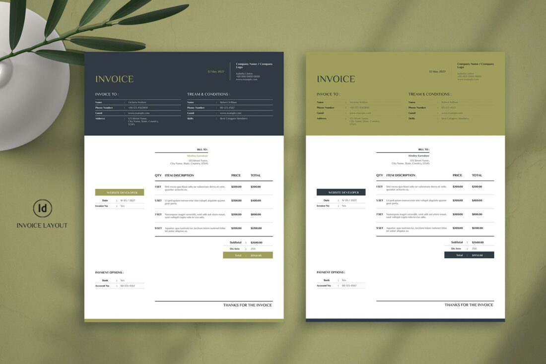 50+ Best Invoice Templates for InDesign & Illustrator (Free + Premium ...