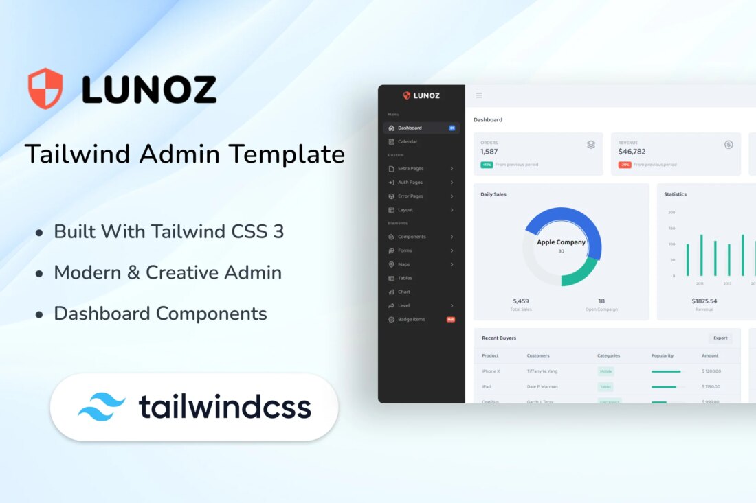 20+ Best Tailwind Templates (Landing Page, Dashboard & More)
