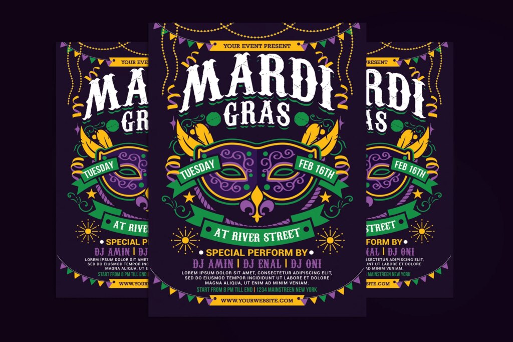 25+ Best Mardi Gras Templates: Masks, Flyers, Invitations & More ...