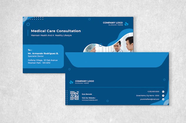Medical Care Envelope Template | Design Shack