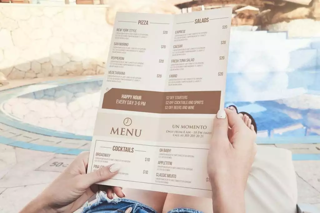 Poolside Menu Mockup Template | Design Shack