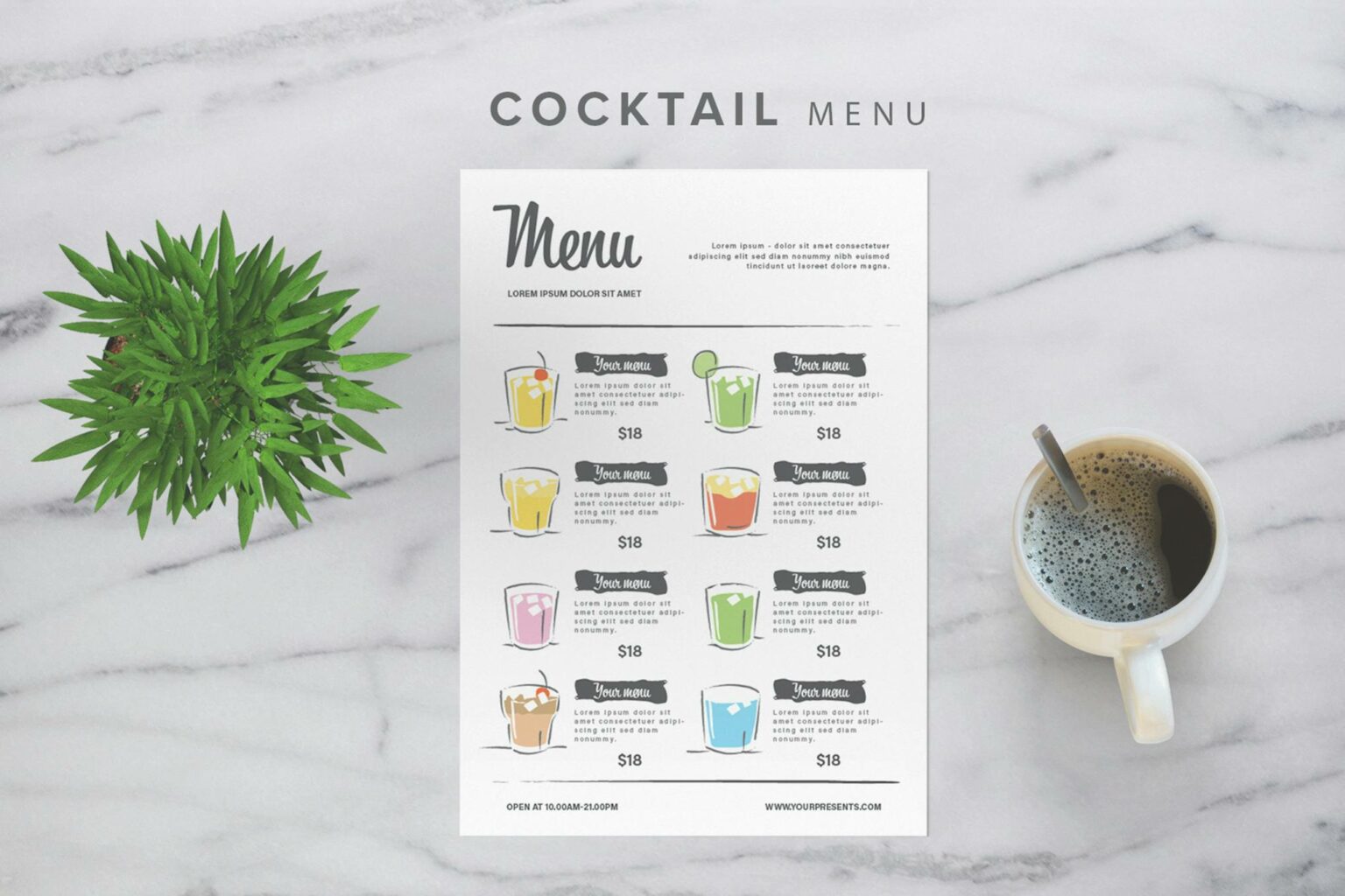 20+ Cocktail Menu Templates With Modern & Classy Design | Design Shack