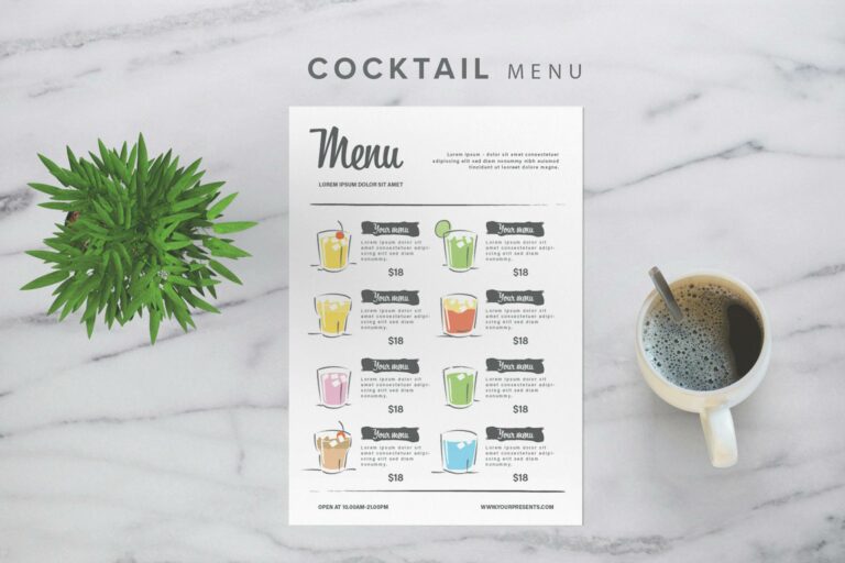 20+ Cocktail Menu Templates With Modern & Classy Design | Design Shack