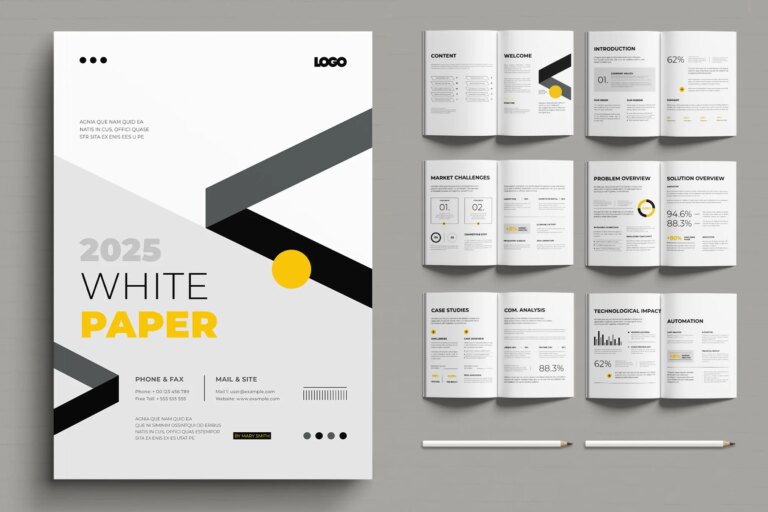 45+ Best White Paper Templates for Word & InDesign | Design Shack