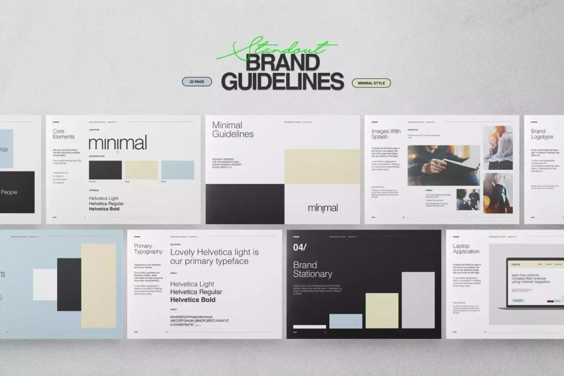 Minimalist Brand Guidelines InDesign Template | Design Shack