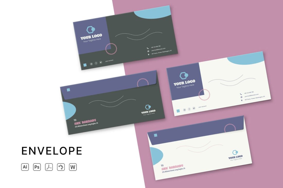 Minimalist Envelope Templates for Word | Design Shack