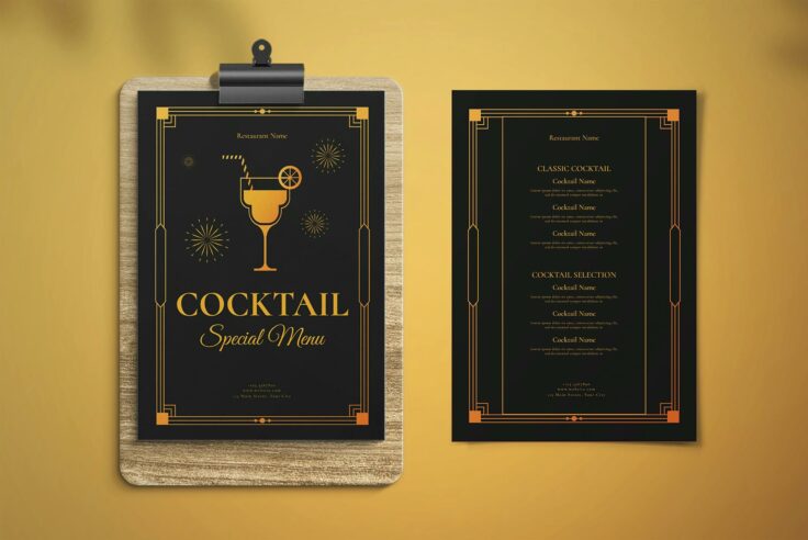 20+ Cocktail Menu Templates With Modern & Classy Design | Design Shack