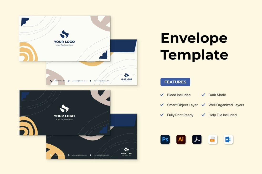 Modern Envelope Stationery Templates | Design Shack