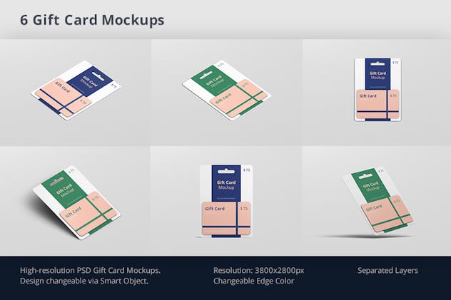 Modern Gift Card Mockup | Design Shack