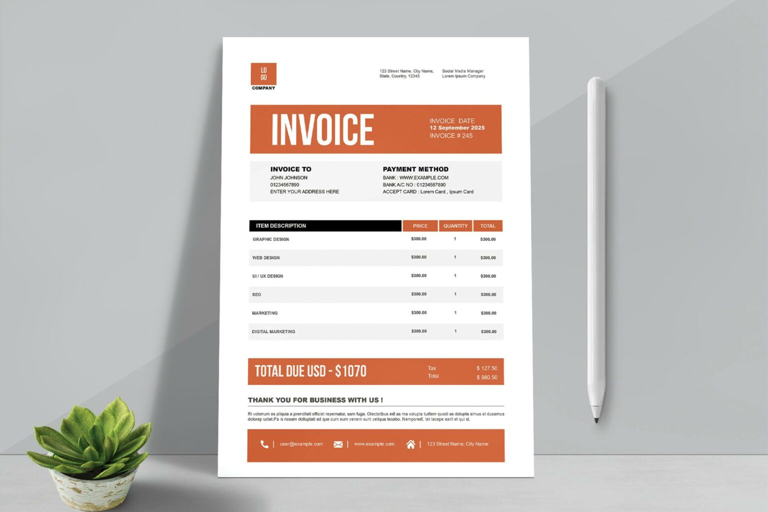 50+ Best Invoice Templates for InDesign & Illustrator (Free + Premium ...