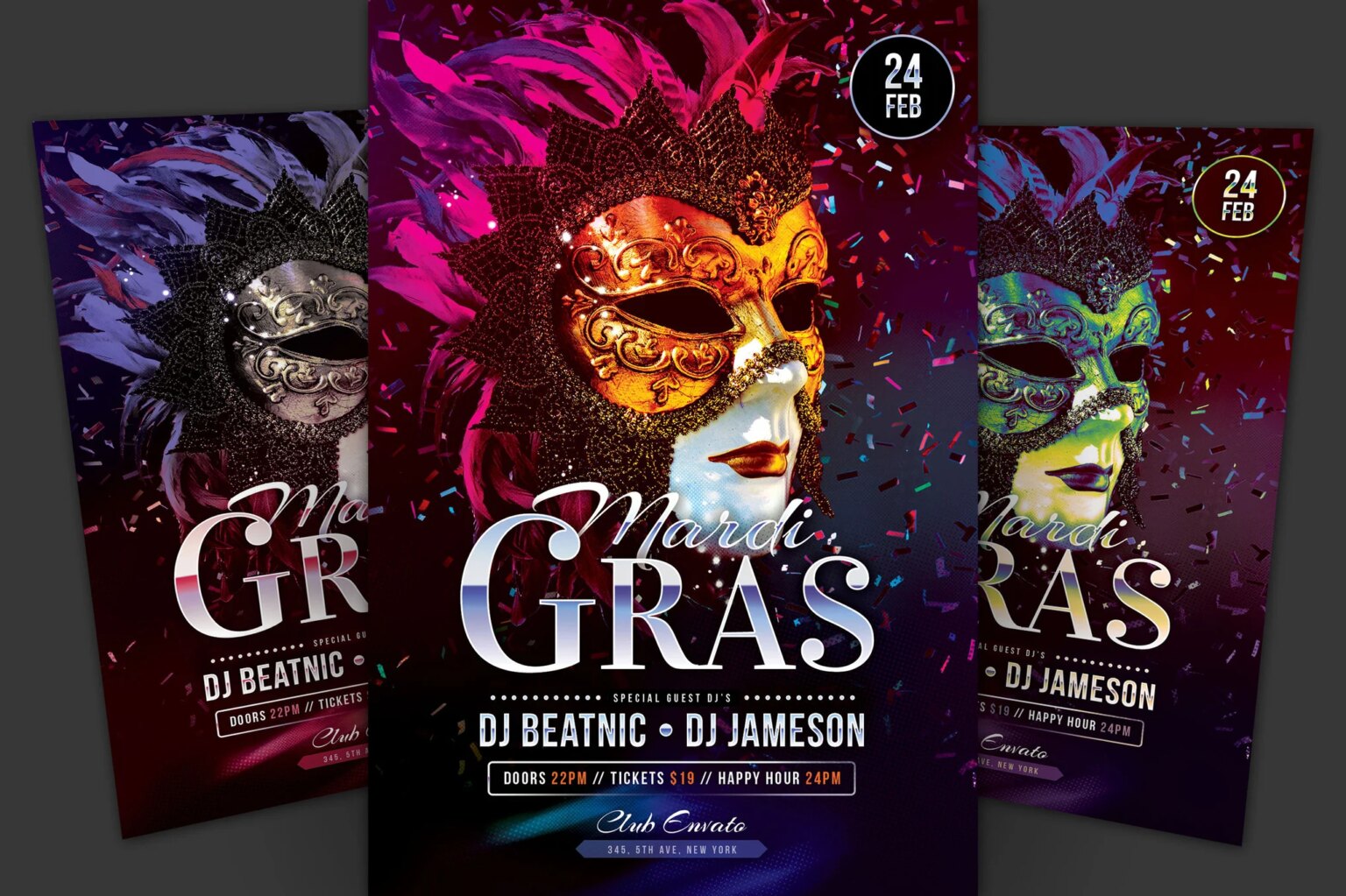 25+ Best Mardi Gras Templates: Masks, Flyers, Invitations & More ...
